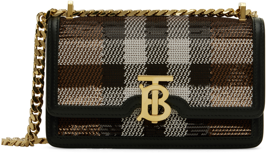 Burberry Brown Sequinned TB Bag Burberry