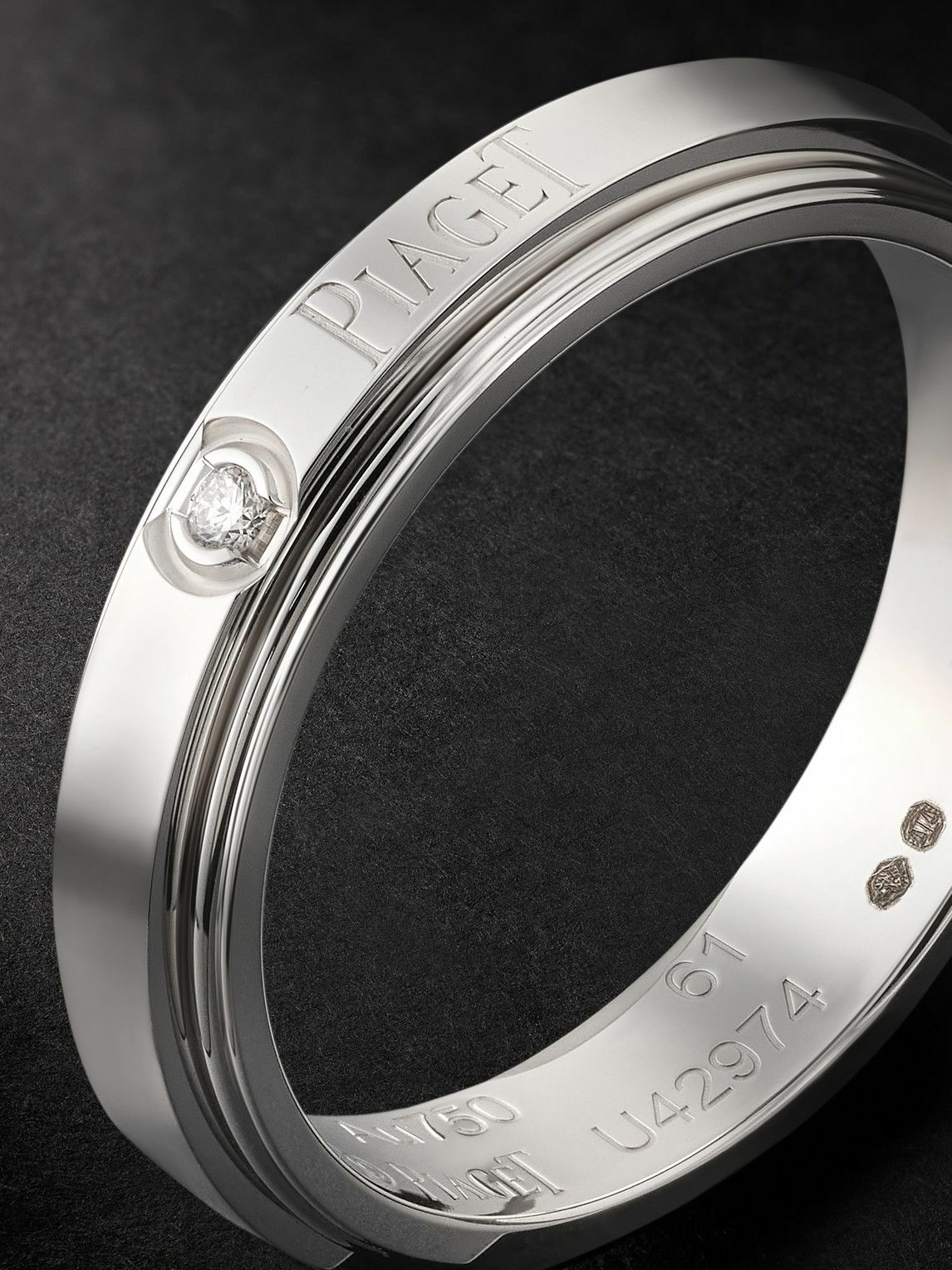 Piaget - Possession Logo-Engraved 18-Karat White Gold Diamond Ring ...