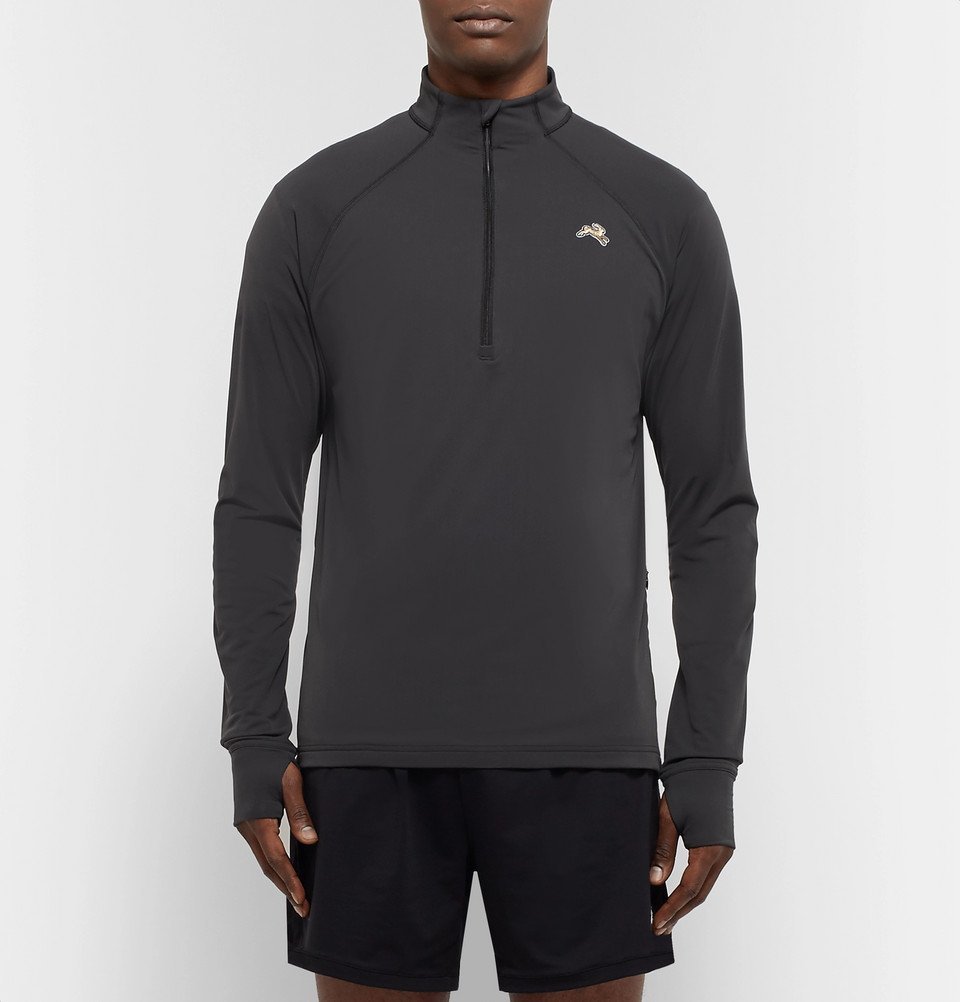 Tracksmith - Fresh Pond Stretch-Jersey Half-Zip Top - Black Tracksmith