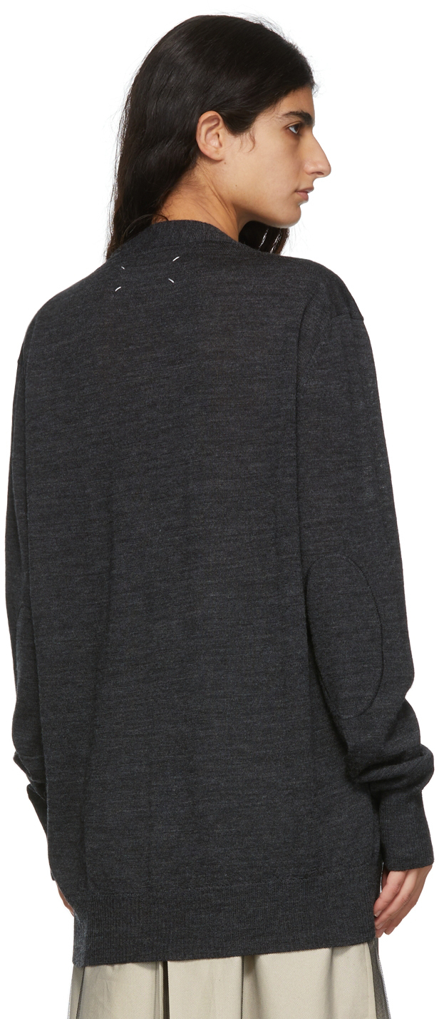 Maison Margiela Grey Wool Cardigan Maison Margiela