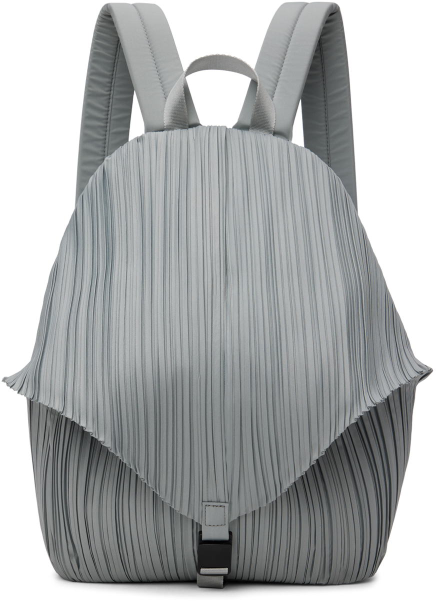 Pleats Please Issey Miyake Gray Pleats Backpack Pleats Please Issey Miyake