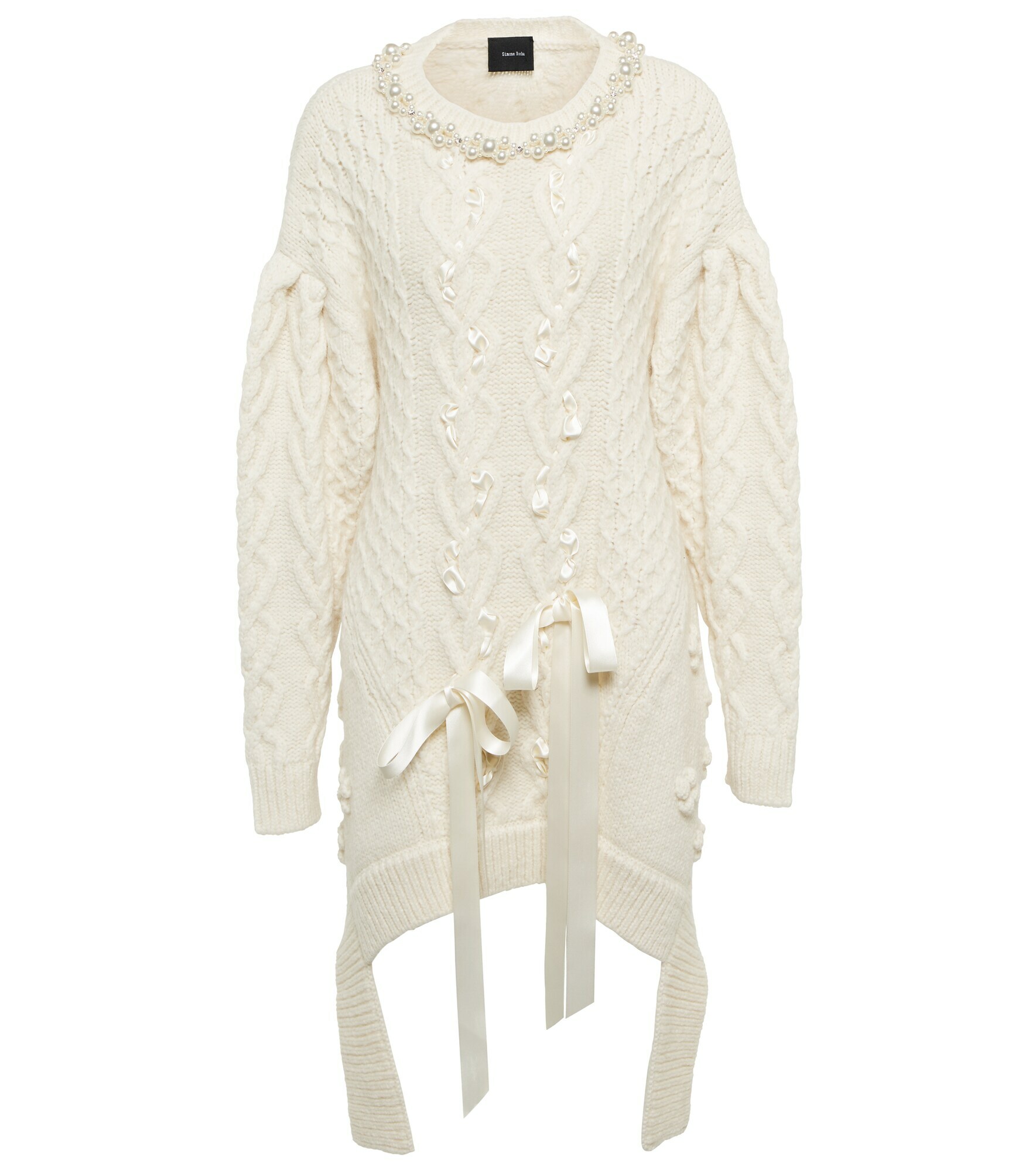 Simone Rocha - Embellished cable-knit sweater Simone Rocha