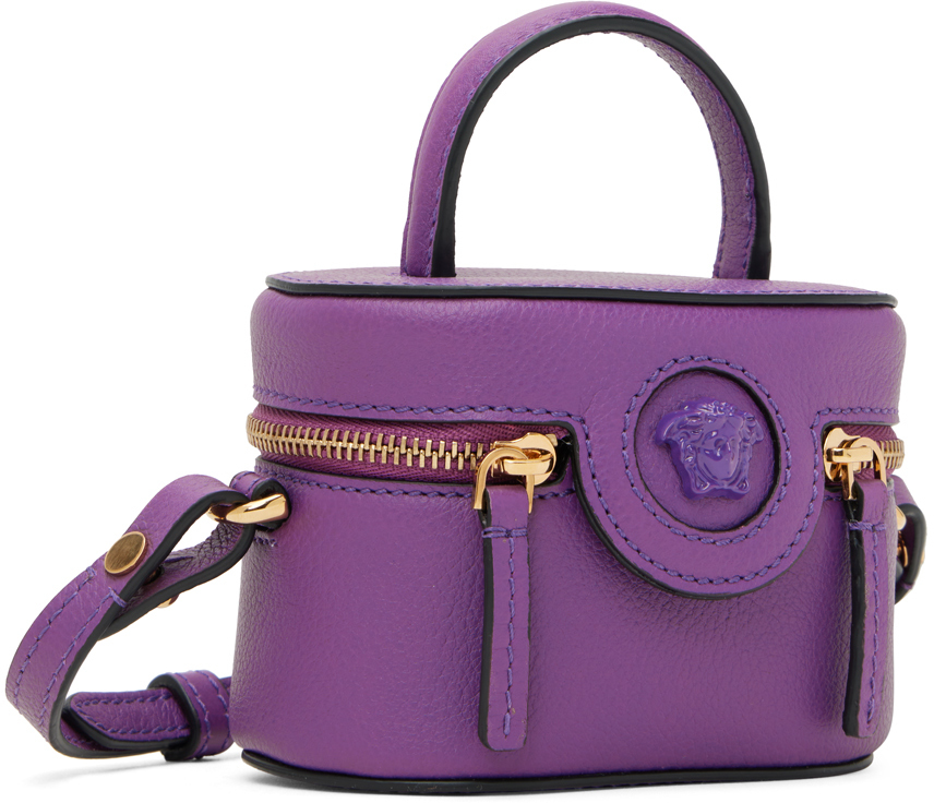 Versace Purple Mini 'La Medusa' Vanity Bag Versace