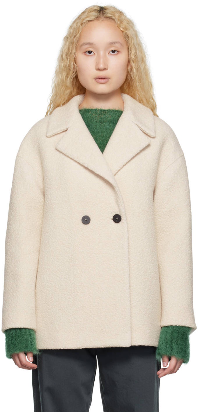 Harris Wharf London Off-White Dropped Shoulder Jacket Harris Wharf London