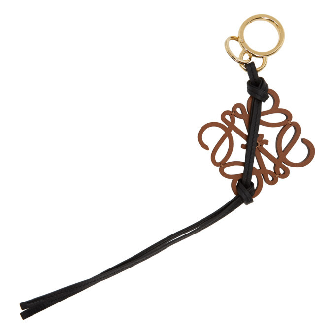 Loewe Brown and Black Anagram Keychain Loewe
