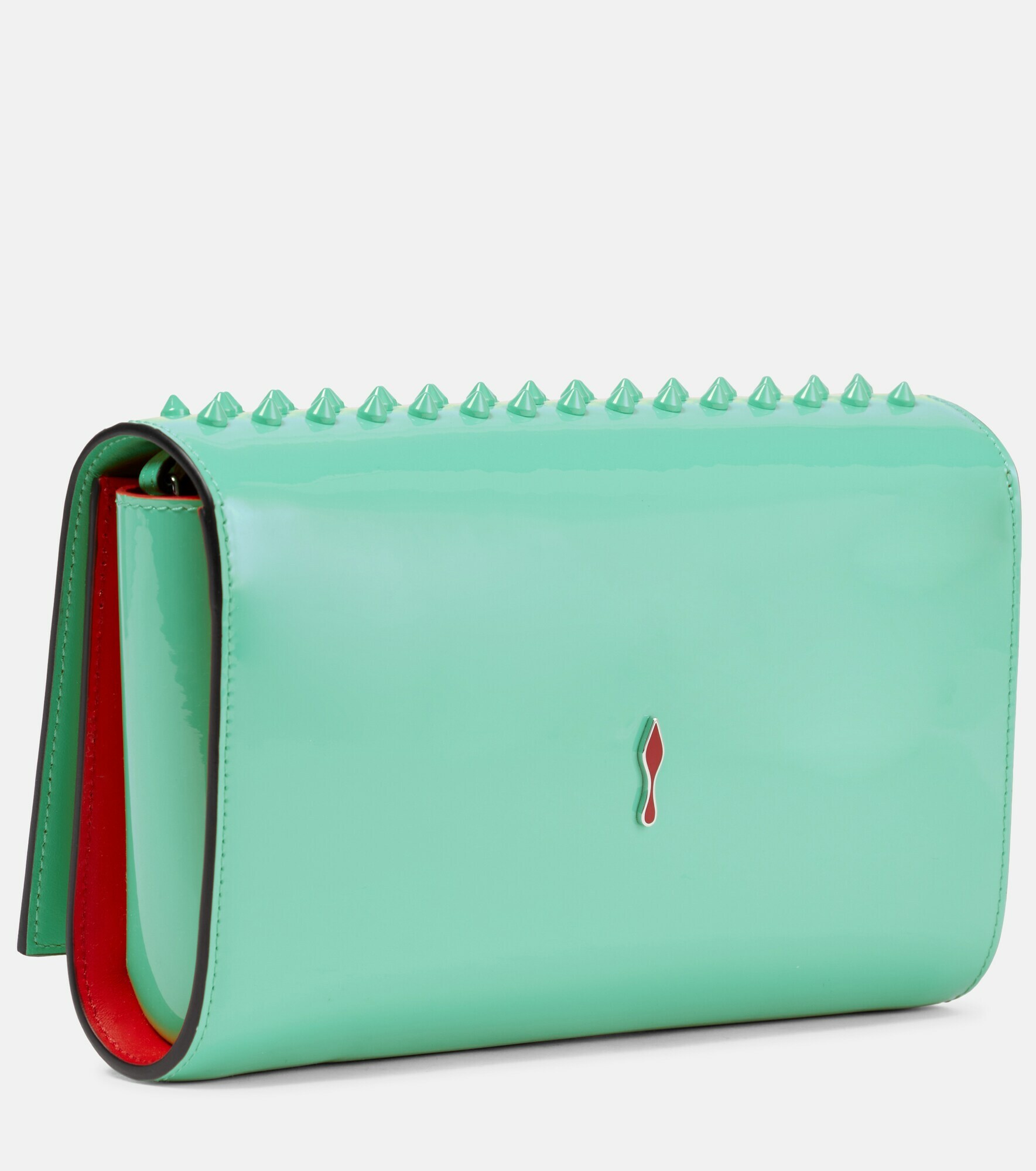 Christian Louboutin - Paloma Small embellished leather clutch Christian ...