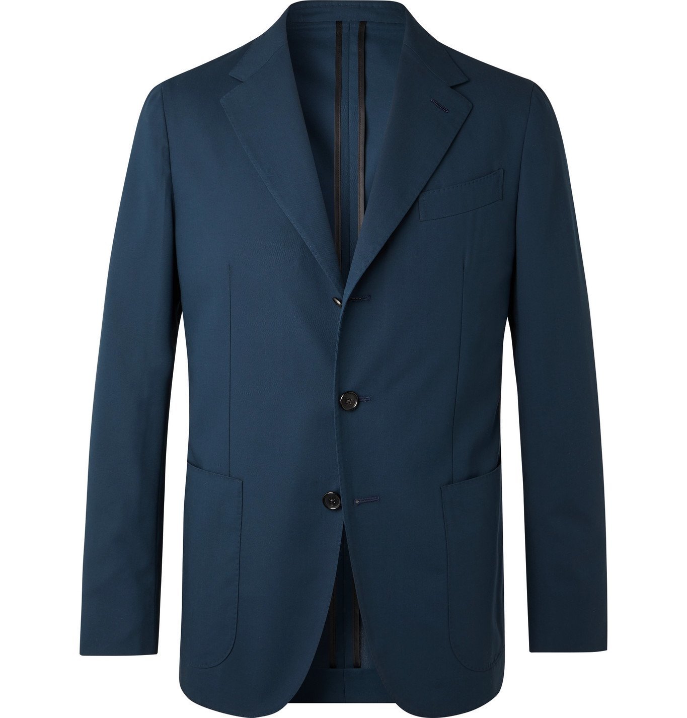 Caruso - Slim-Fit Unstructured Cotton Suit Jacket - Blue Caruso