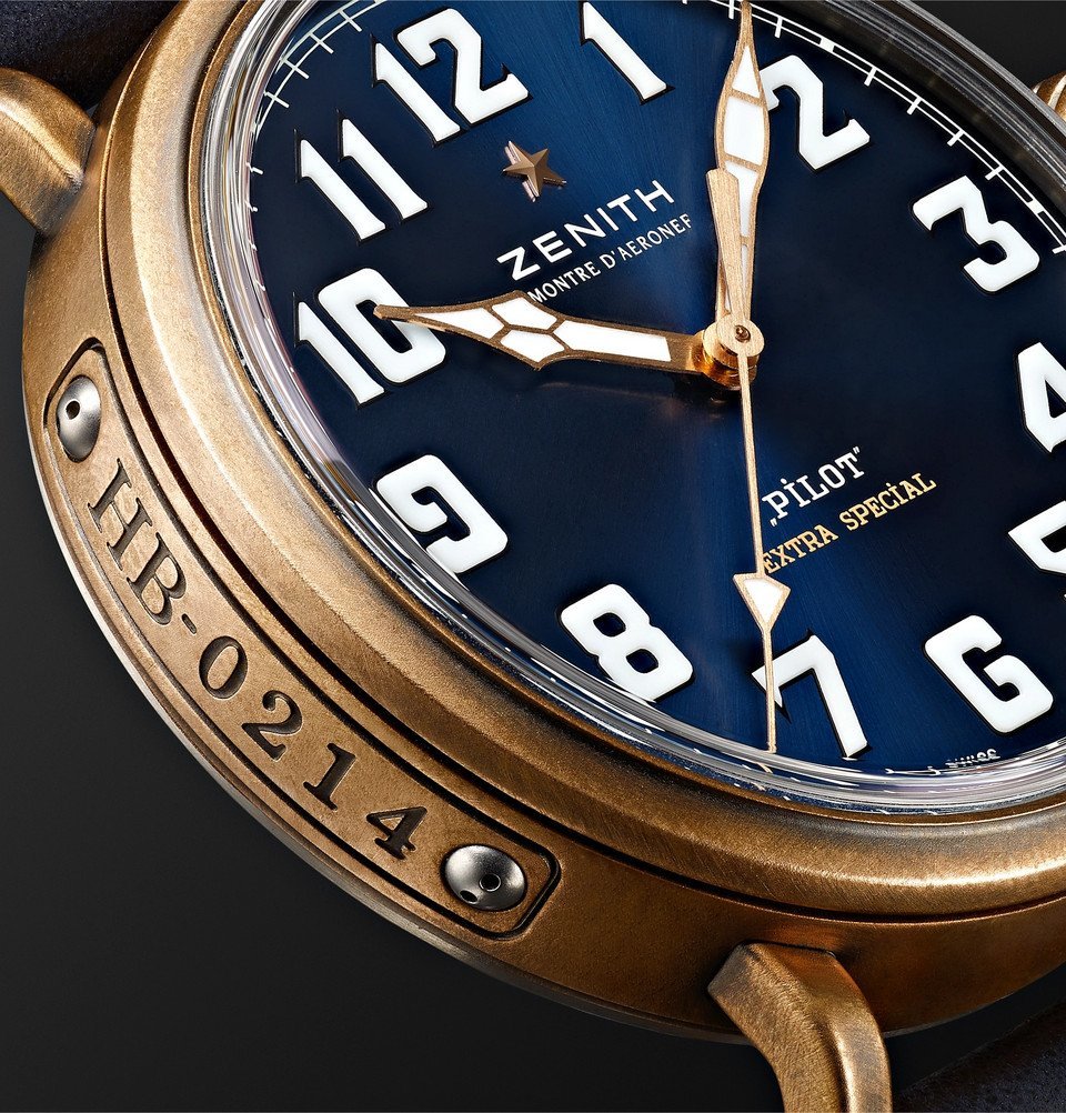 Zenith - Pilot Type 20 Extra Special Automatic 40mm Bronze and Nubuck ...