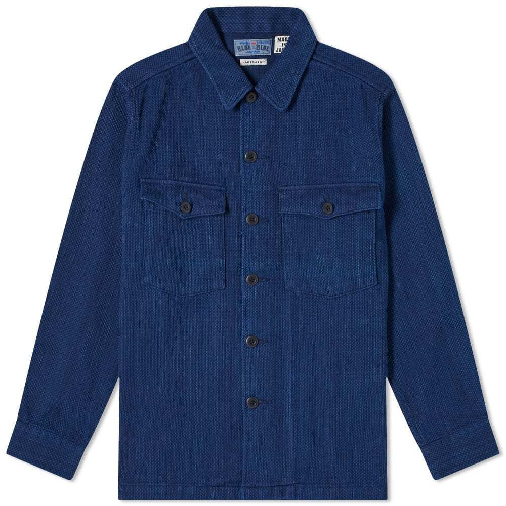 Blue Blue Japan Sashiko" 2 Pocket Overshirt Blue Blue Japan