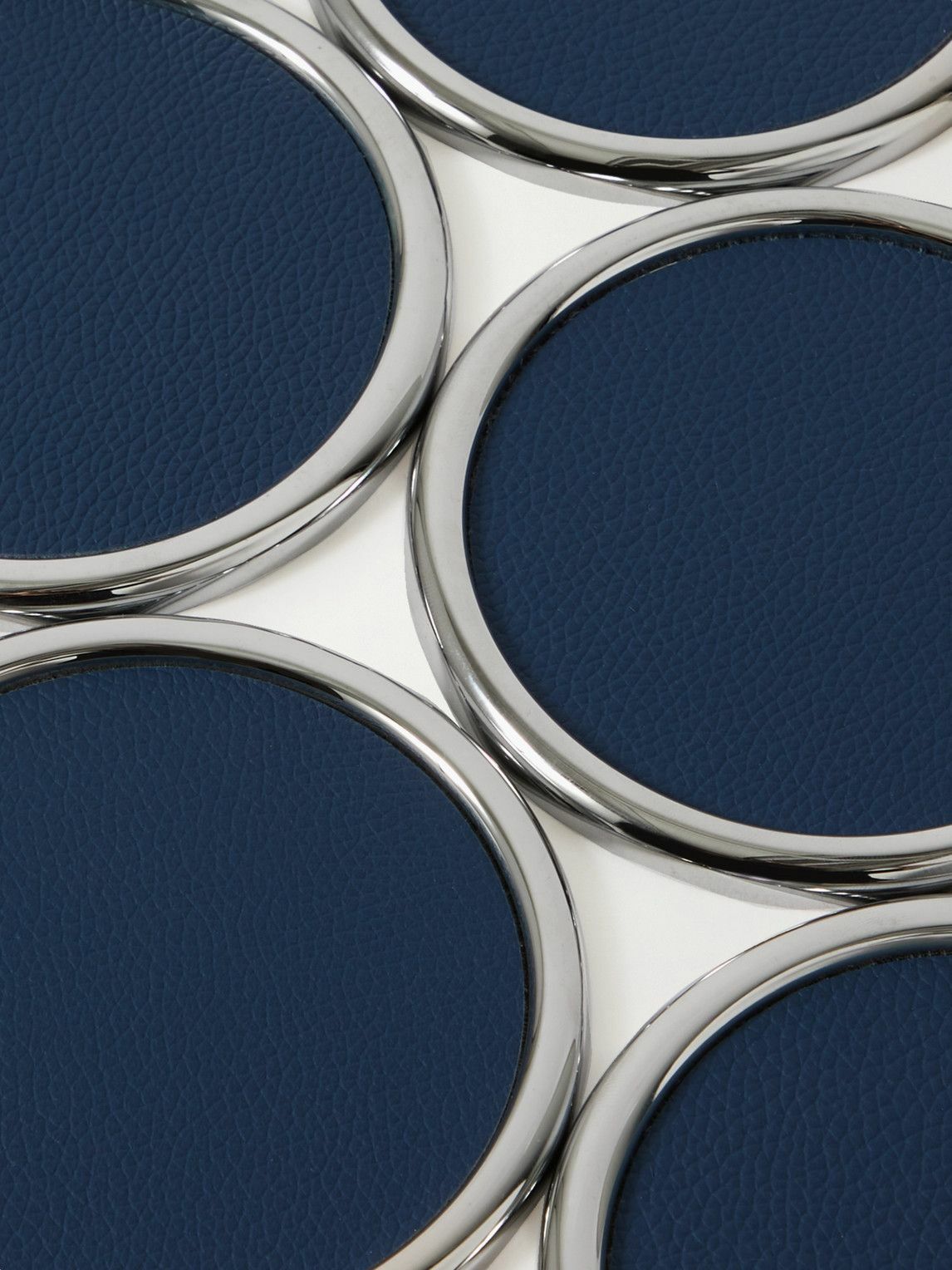 Lorenzi Milano - Set of Six Chrome-Plated, Bamboo and Full-Grain ...