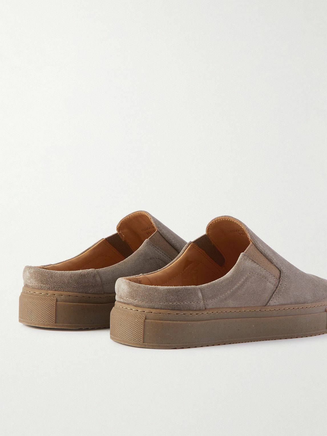 Mr P. - Larry Suede Backless Slip-On Sneakers - Brown Mr P.