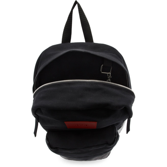 424 Black Coated Canvas Backpack 424