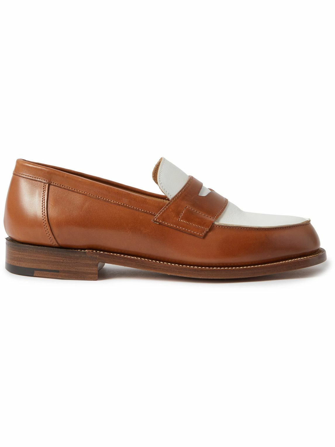 Grenson - Epsom Two-Tone Leather Penny Loafers - Brown Grenson