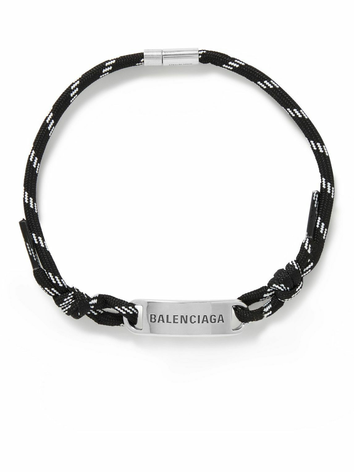 Balenciaga - Sterling Silver and Cord Necklace Balenciaga