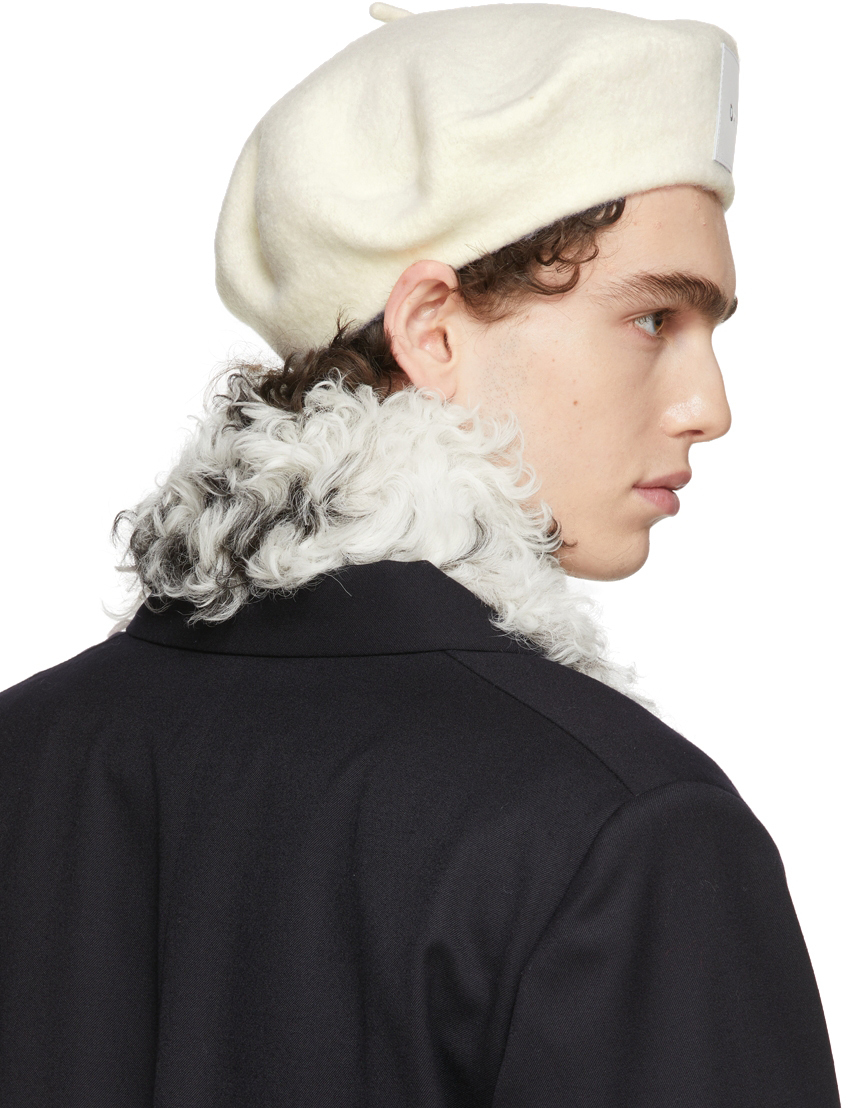 Daniel W. Fletcher Off-White Wool 'DWF' Beret Daniel W. Fletcher