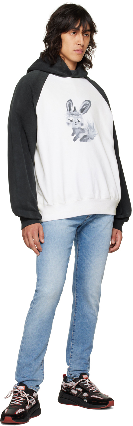 We11done Black & White Rabbit Hoodie We11done