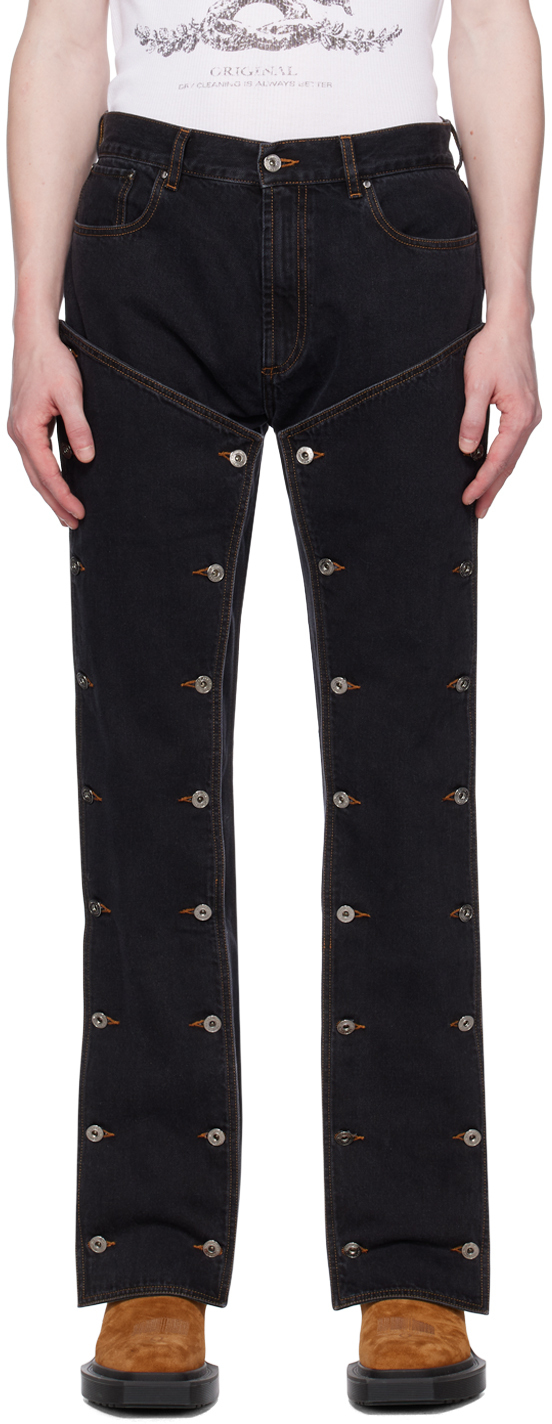 Y/Project Black Button Panel Jeans Y/Project