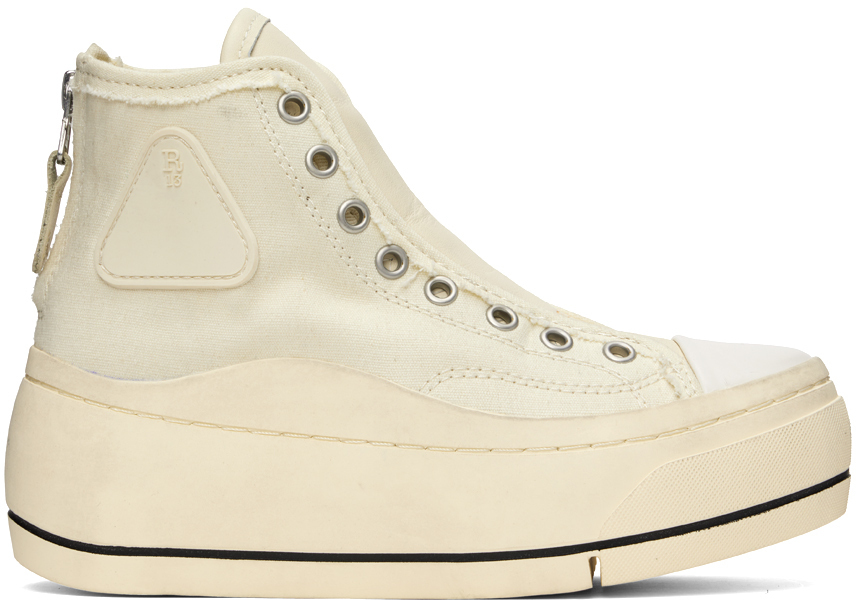 R13 Off-White Lace Free Kurt High-Top Sneakers R13