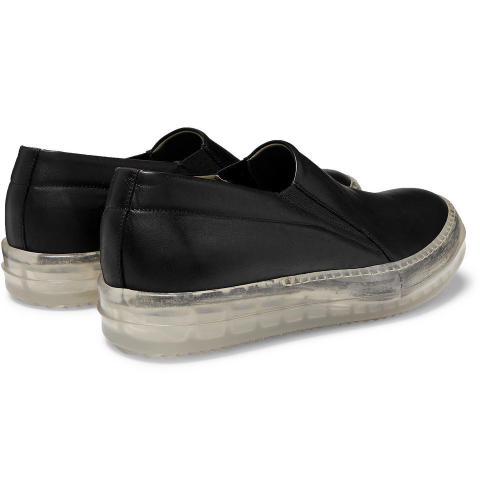 Rick Owens - Leather Slip-On Sneakers - Men - Black Rick Owens