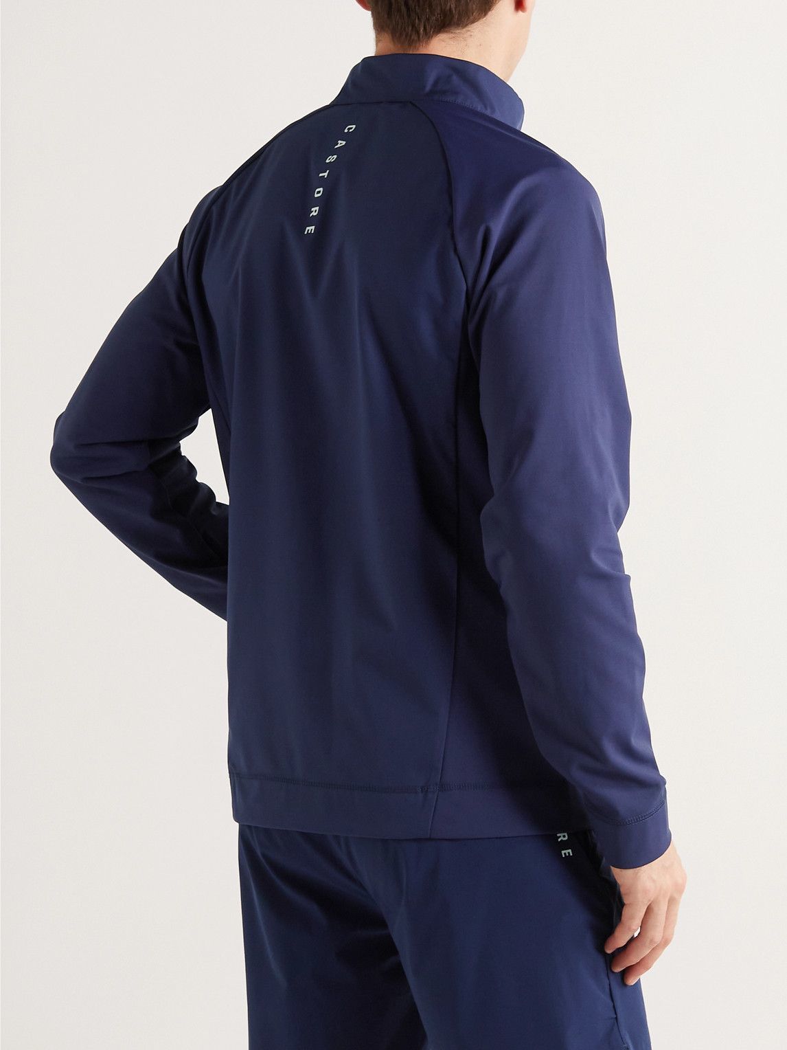 Castore - Logo-Print Fleece-Back Stretch-Shell Jacket - Blue CASTORE
