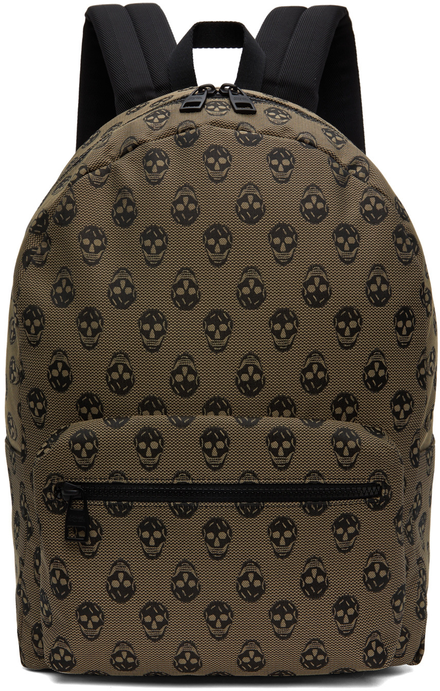 Alexander McQueen Beige Metropolitan Biker Skull Backpack Alexander McQueen