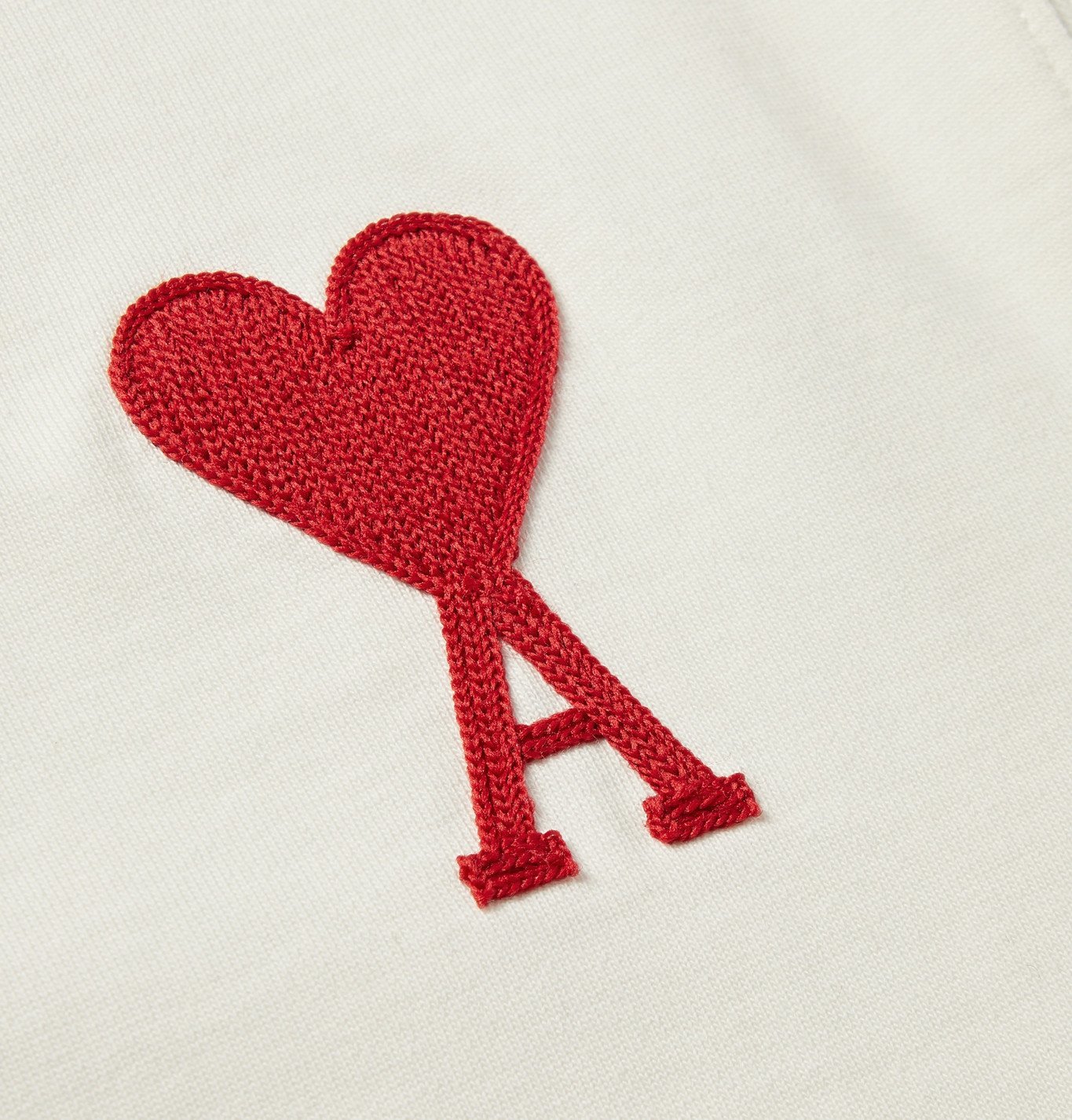 AMI - Logo-Appliquéd Cotton-Jersey T-Shirt - White AMI