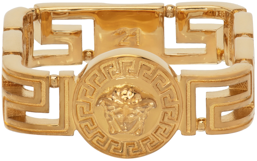 Versace Gold Medusa Greca Square Ring Versace