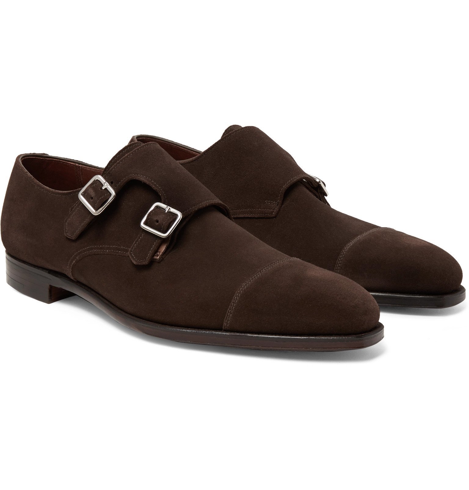 George Cleverley - Thomas Cap-Toe Leather Monk-Strap Shoes - Brown ...