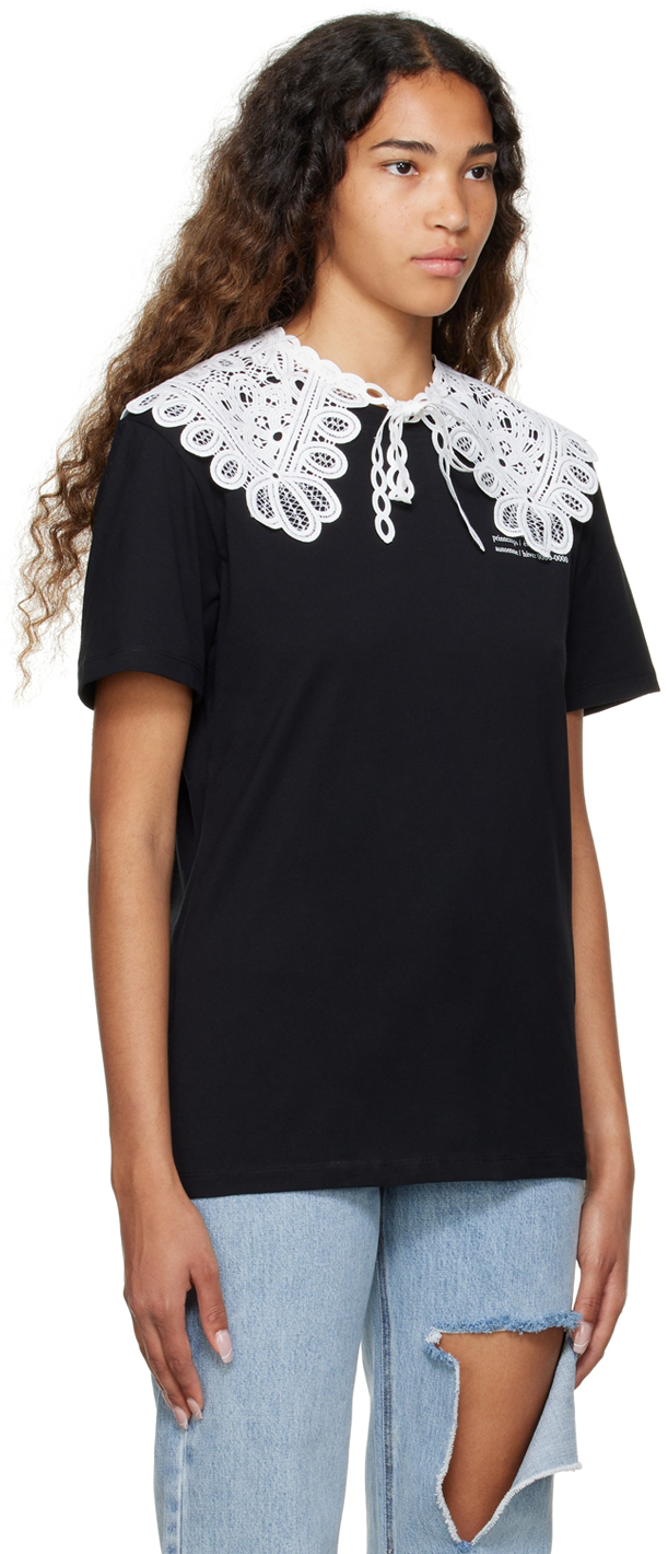 Rokh Black Collared T-Shirt Rokh