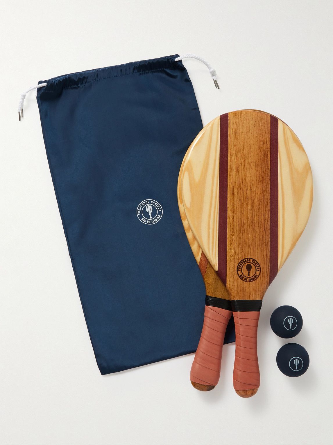 Frescobol Carioca - Trancoso Wooden Beach Bat and Ball Set Frescobol ...