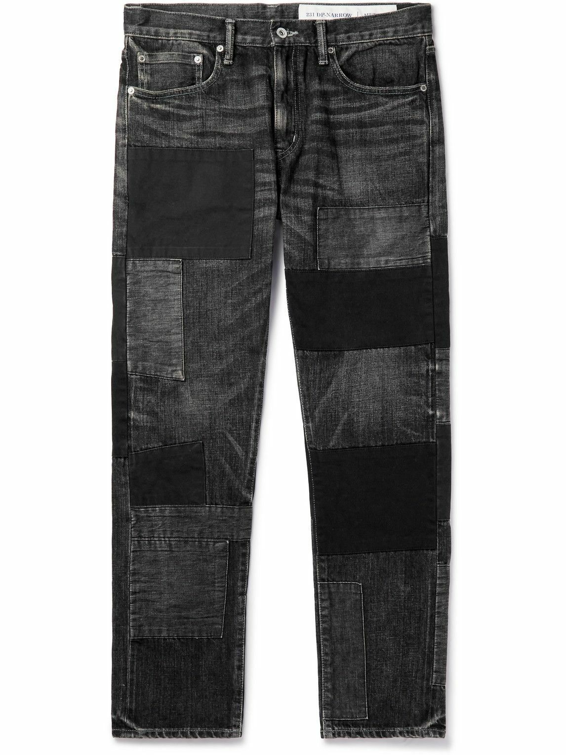 Neighborhood - Savage Slim-Fit Straight-Leg Patchwork Jeans - Black Neighborhood