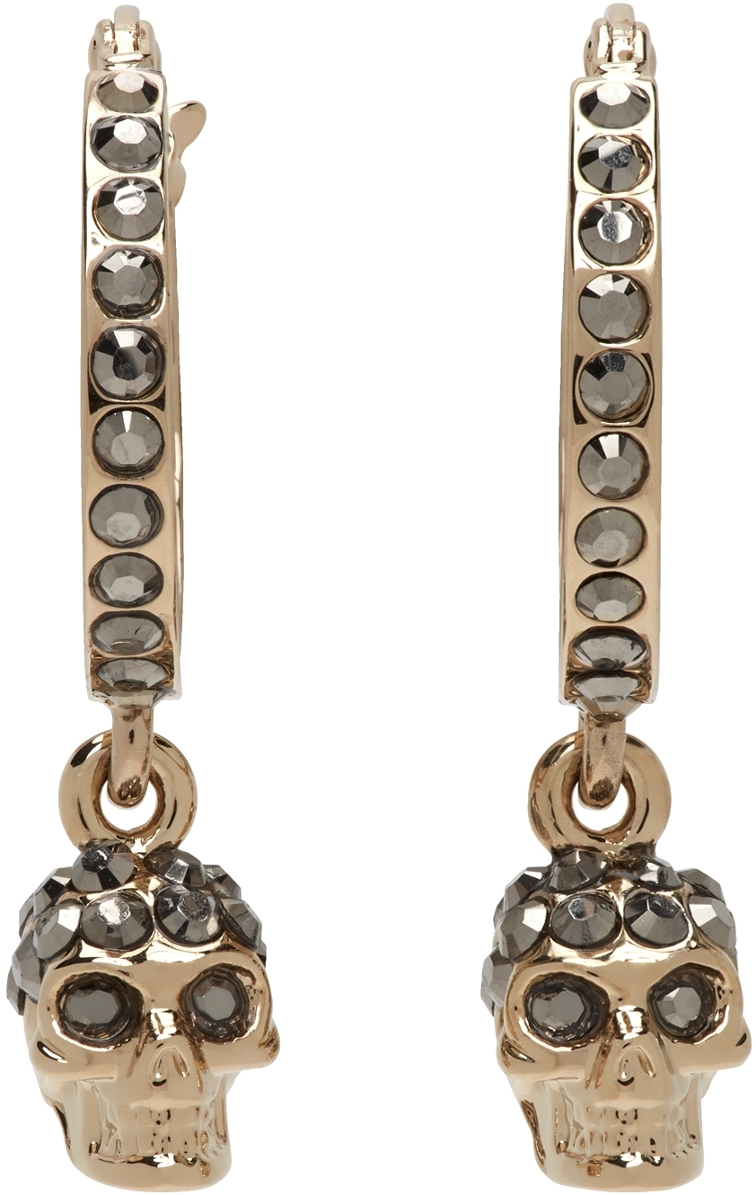 Alexander McQueen Silver Skull Hoop Earrings Alexander McQueen