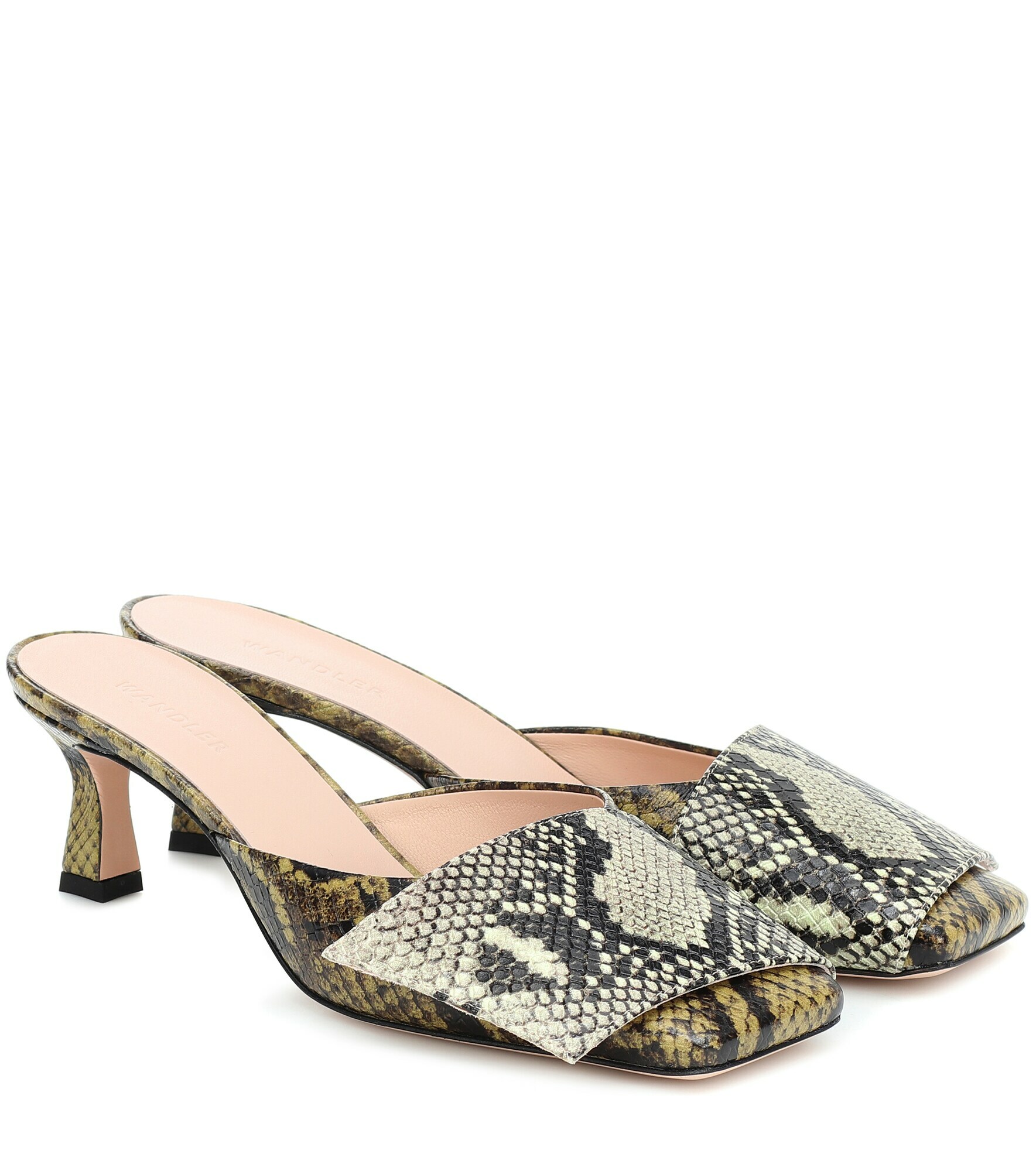 Wandler - Isa snake-effect leather mules Wandler