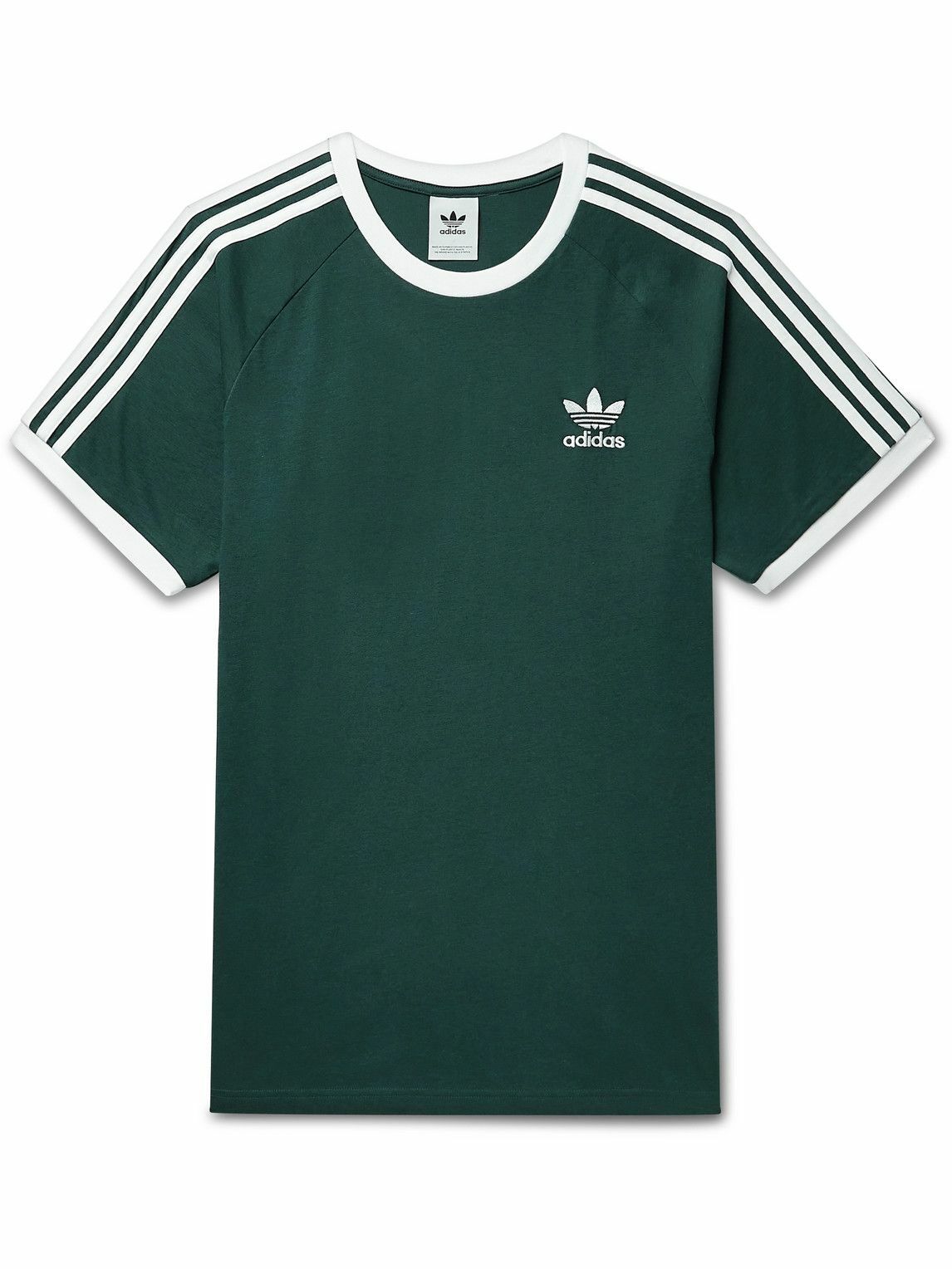 adidas Originals - Adicolor Trace Striped Logo-Embroidered Jersey T ...