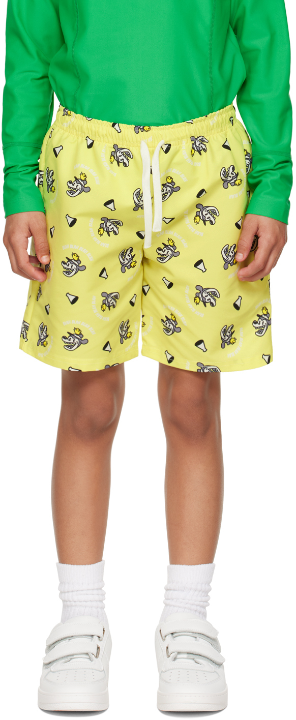 BlabLakia Kids Yellow 'Blah' Swim Shorts