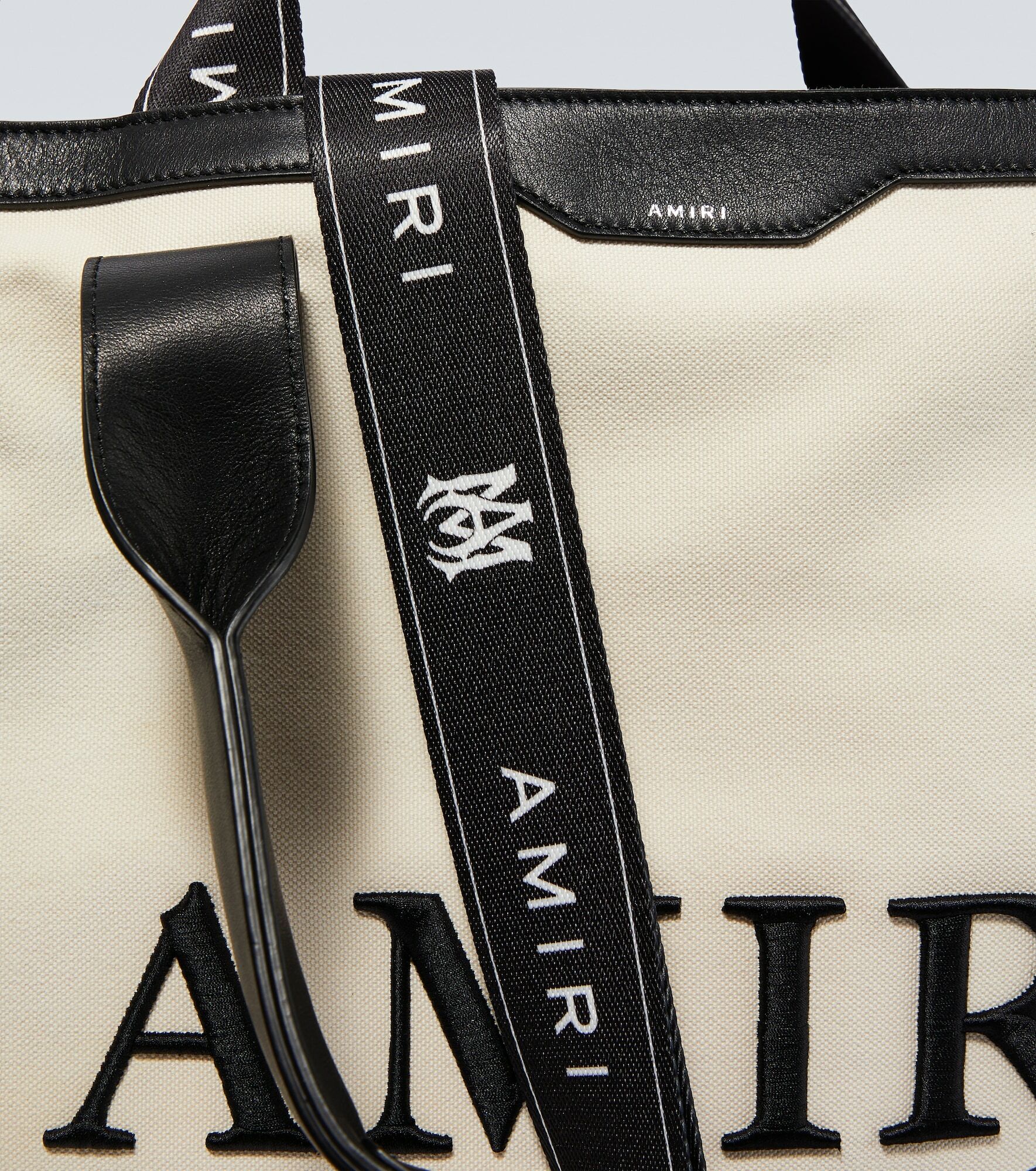 Amiri - Embroidered leather-trimmed tote bag Amiri