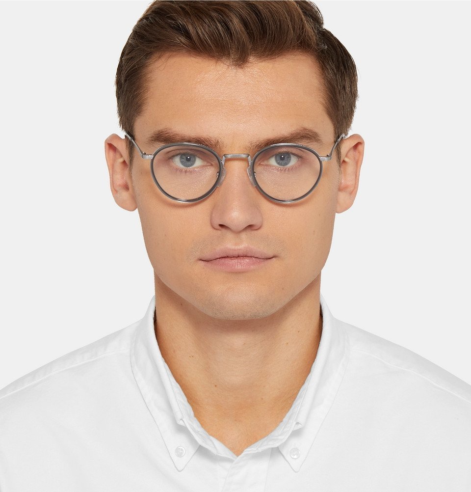 Moscot - Bupkes Round-Frame Acetate-Trimmed Silver-Tone Optical Glasses ...