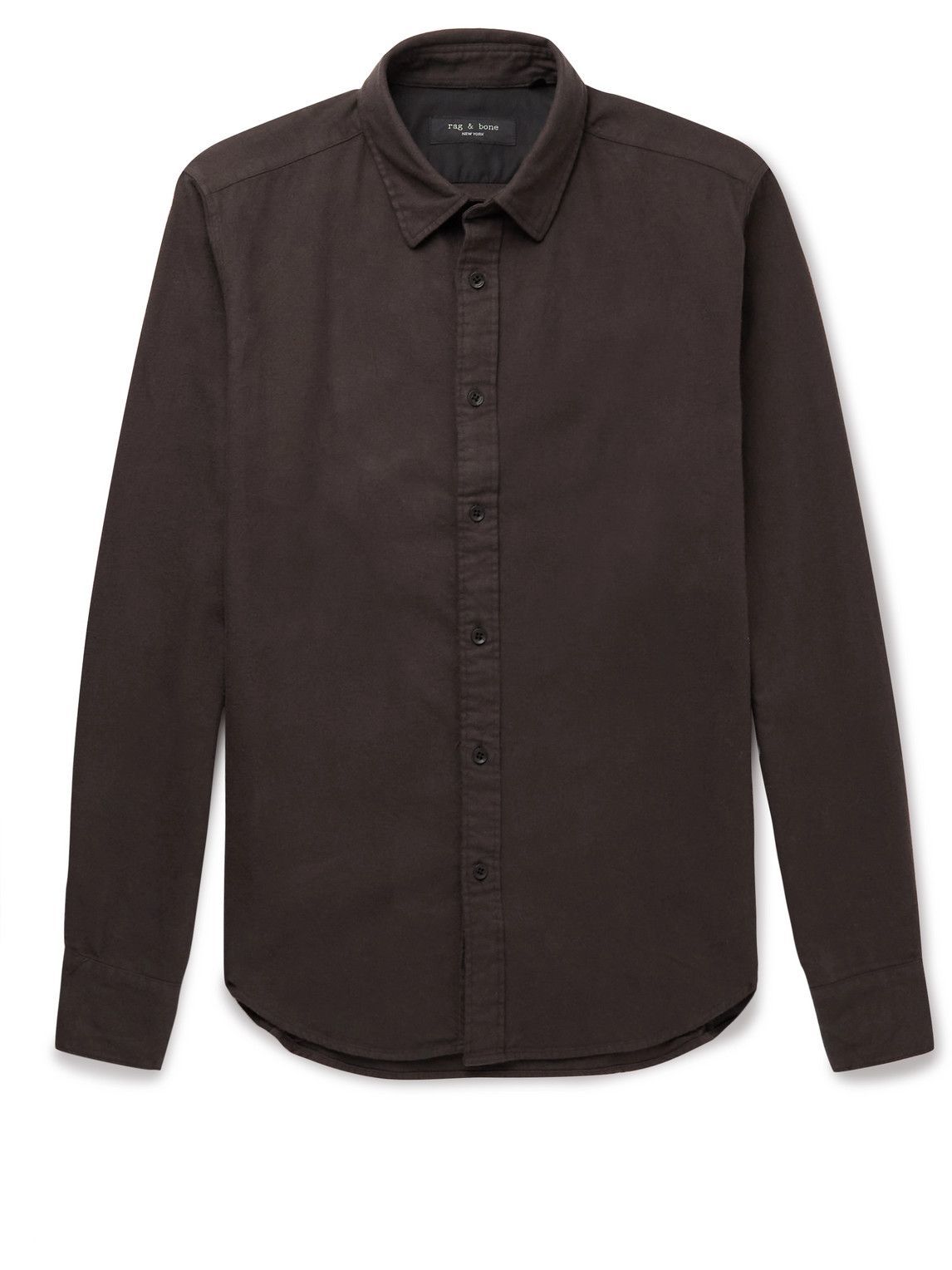 Rag & Bone - Pursuit 365 Garment-Dyed Cotton-Flannel Shirt - Brown Rag ...