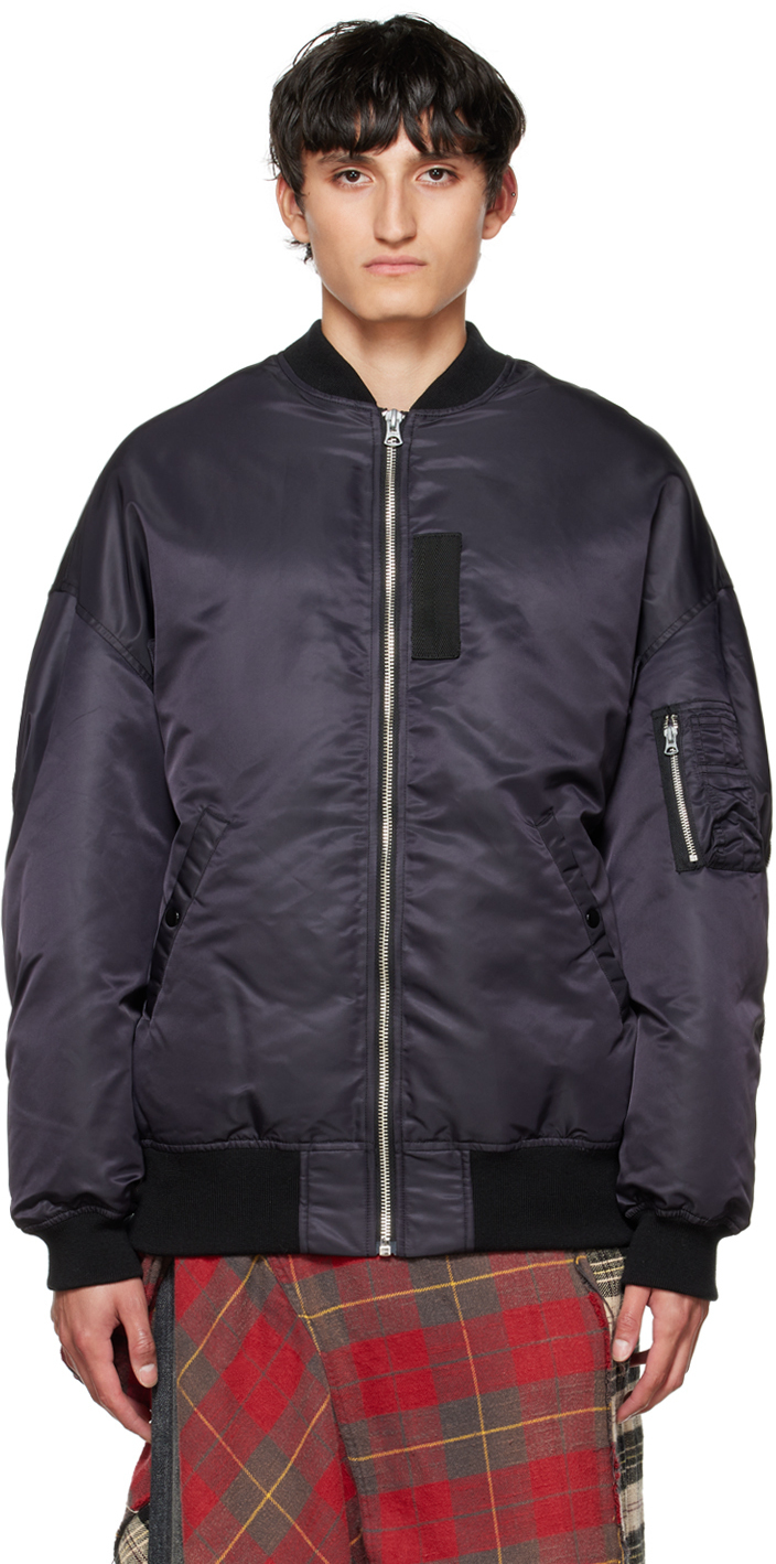 R13 Black Zip Out Bomber Jacket R13