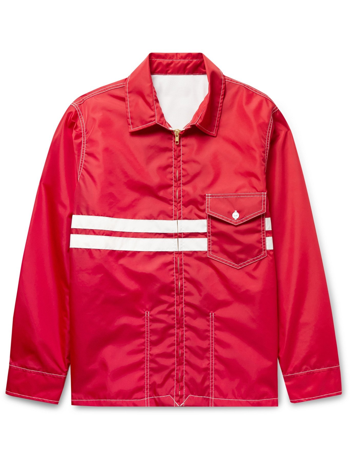 BIRDWELL - Striped Nylon Jacket - Red Birdwell