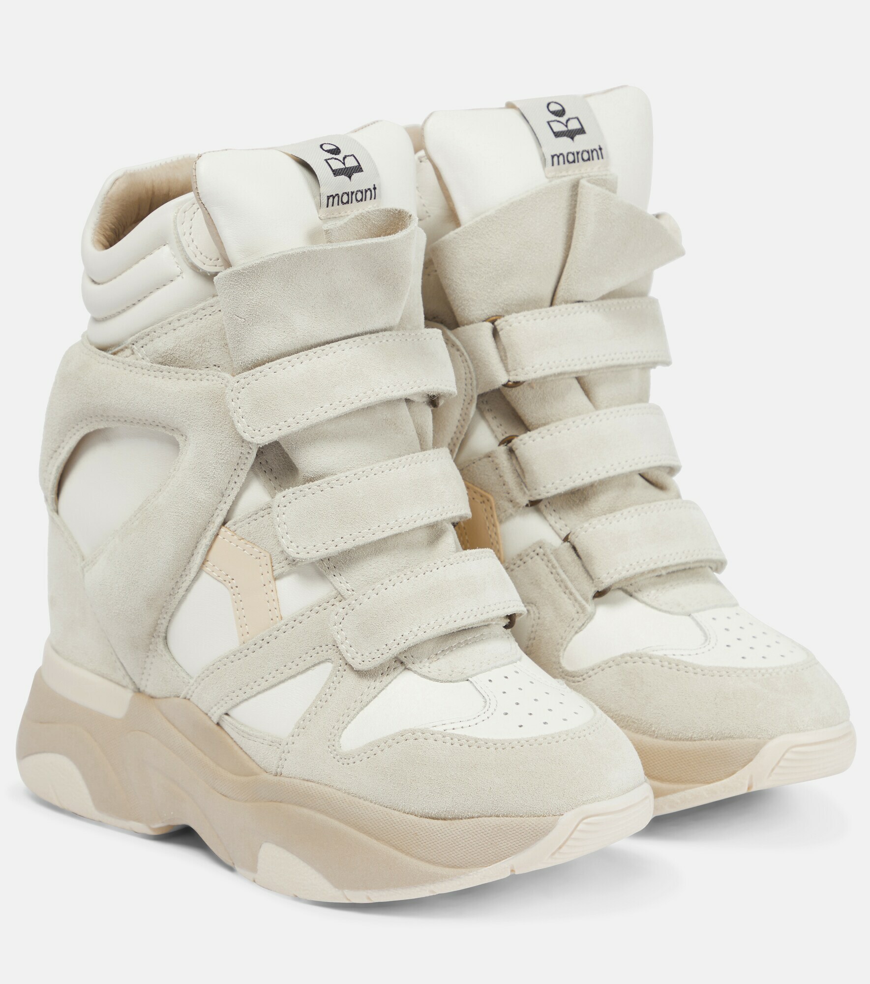 Isabel Marant - Balskee suede and leather wedge sneakers Isabel Marant