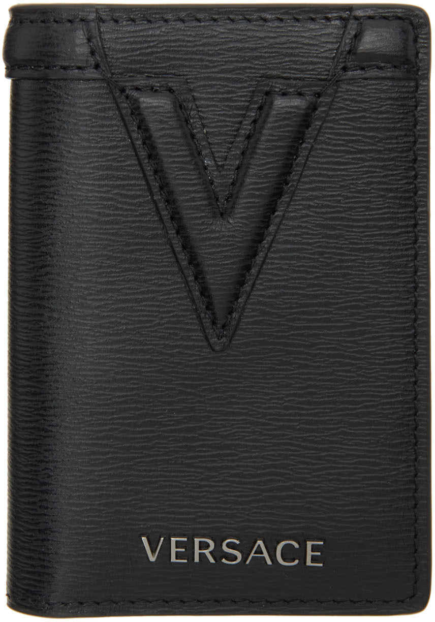 Versace Black V Logo Wallet Versace