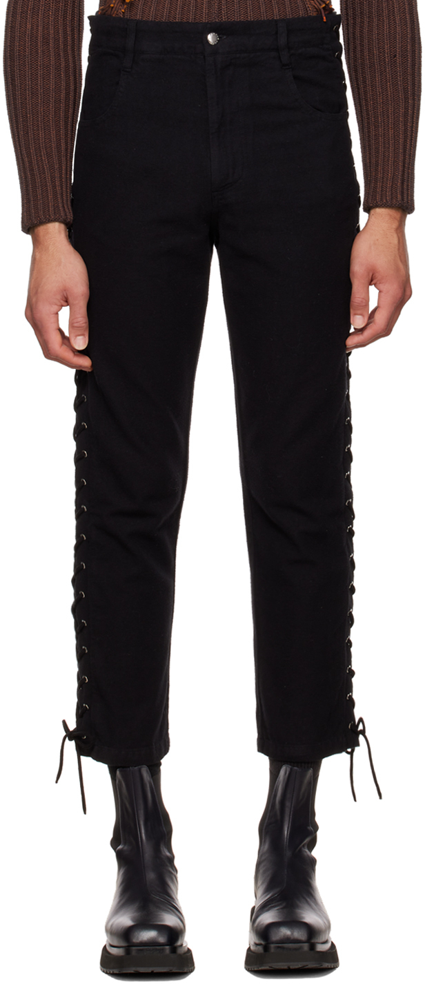 Eckhaus Latta Black Laced Trousers Eckhaus Latta