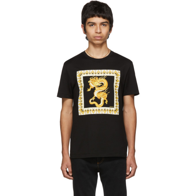 Versace Black Dragon Insert T-Shirt Versace