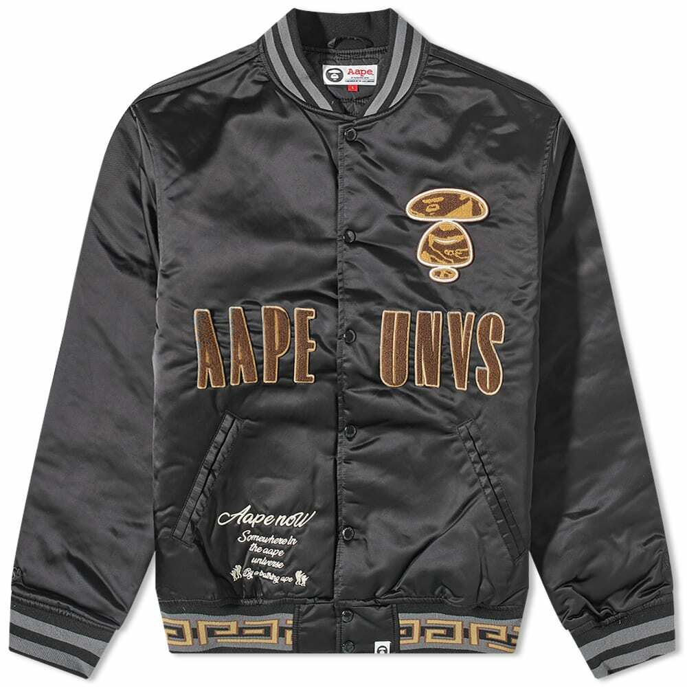 AAPE Men's Varsity Jacket in Black AAPE by A Bathing Ape