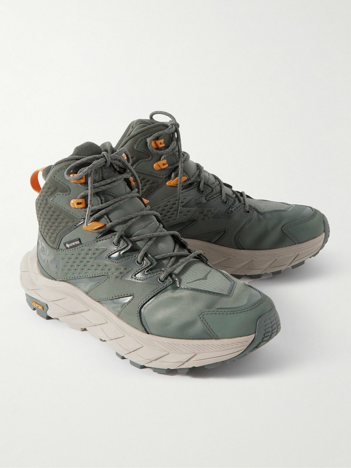 Hoka One One - Anacapa Nubuck-Trimmed GORE-TEX Hiking Boots - Green ...