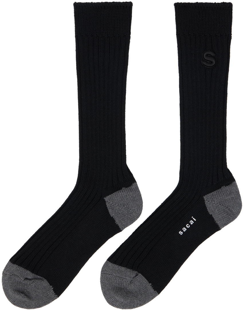 sacai Black Rib Socks Sacai
