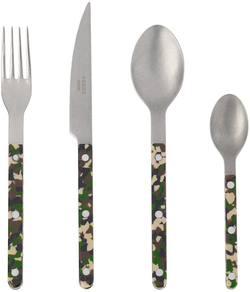 Sabre Green Camo Bistrot Vintage Cutlery Set Sabre
