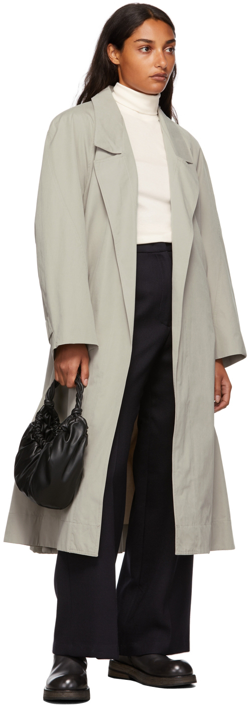 LOW CLASSIC Grey Low Collar Trench Coat Low Classic