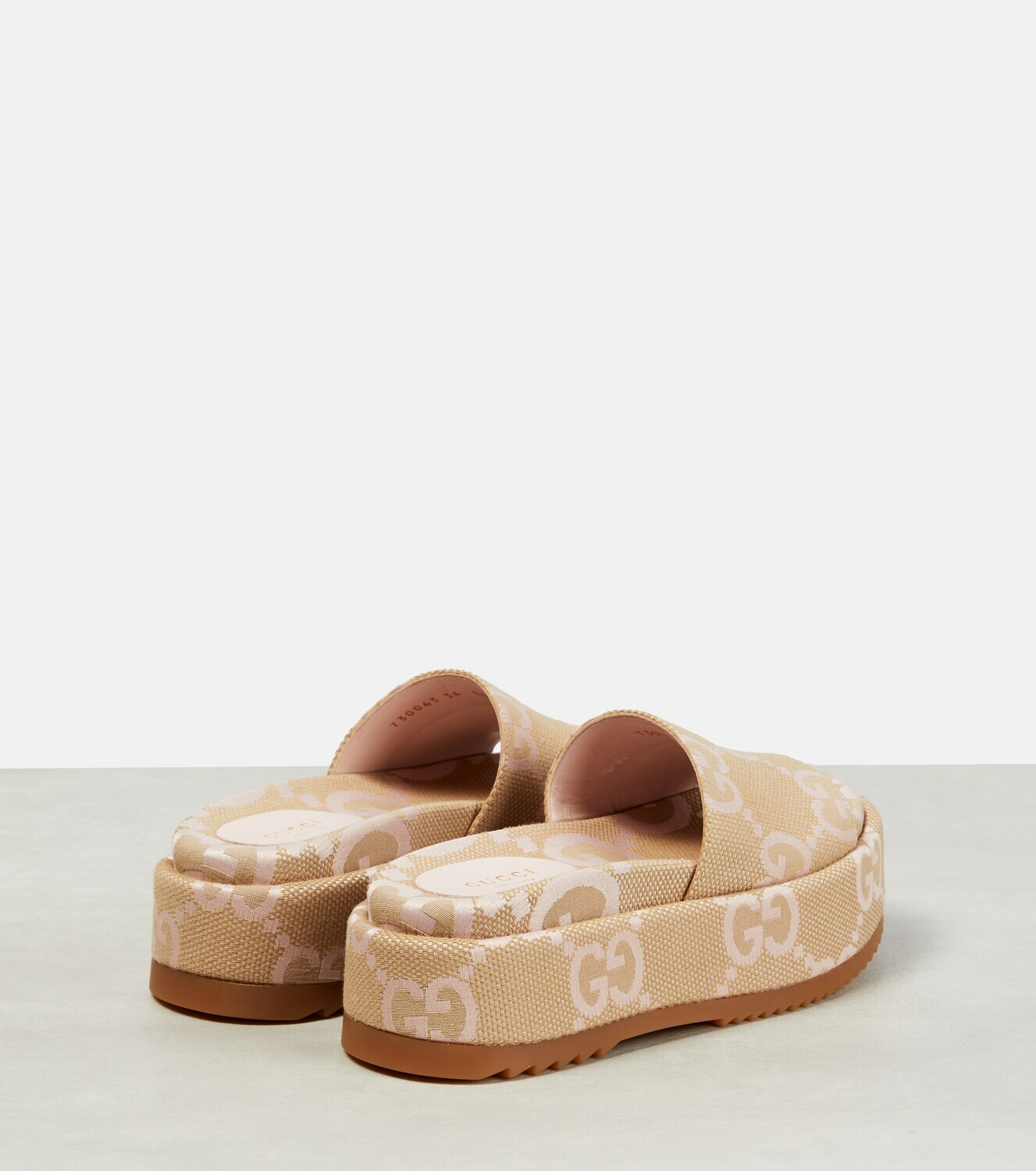 Gucci - Jumbo GG canvas platform slides Gucci